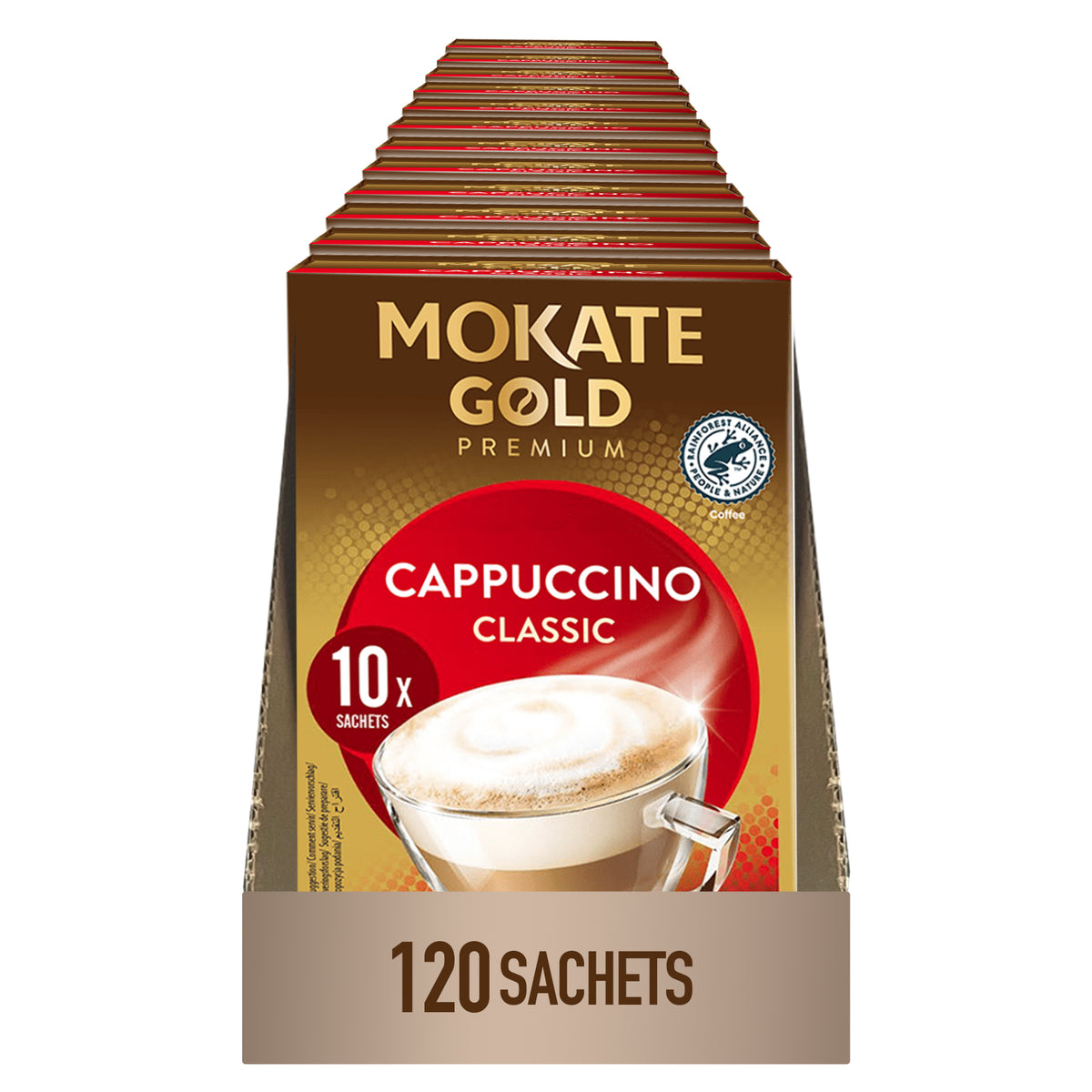 Mokate Gold Premium Classic Cappuccino Coffee Sachets Case 12x10 – Coffee Supplies Direct