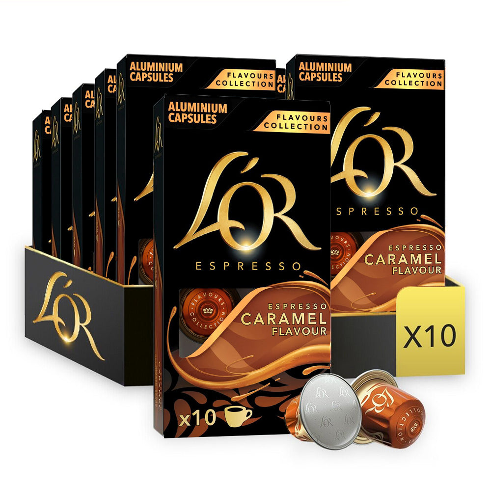 L'OR Espresso Caramel Flavour Coffee Capsules 10x10 Nespresso Compatib ...