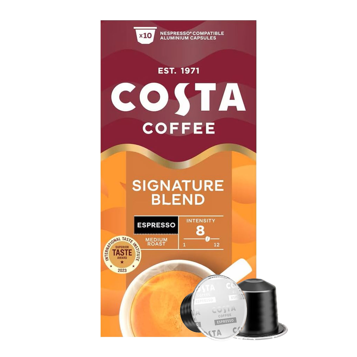 Costa Coffee Signature Blend Espresso Coffee Capsules 1x10 Nespresso ...