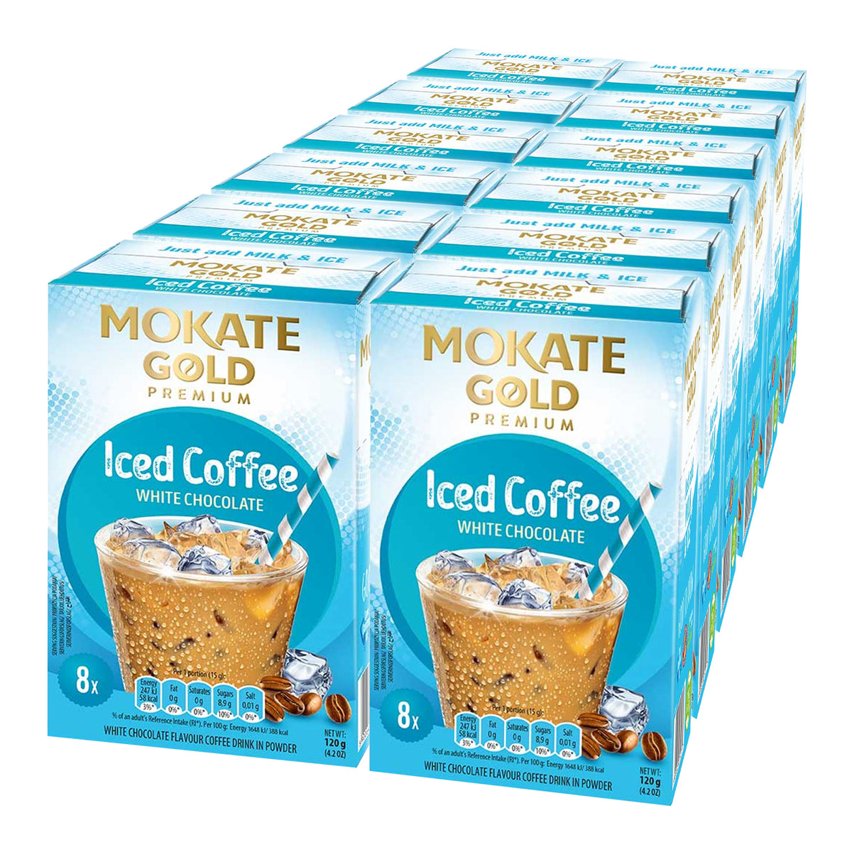 Mokate Gold White Chocolate Iced Coffee Sachets Case 12x8 – Coffee Supplies Direct