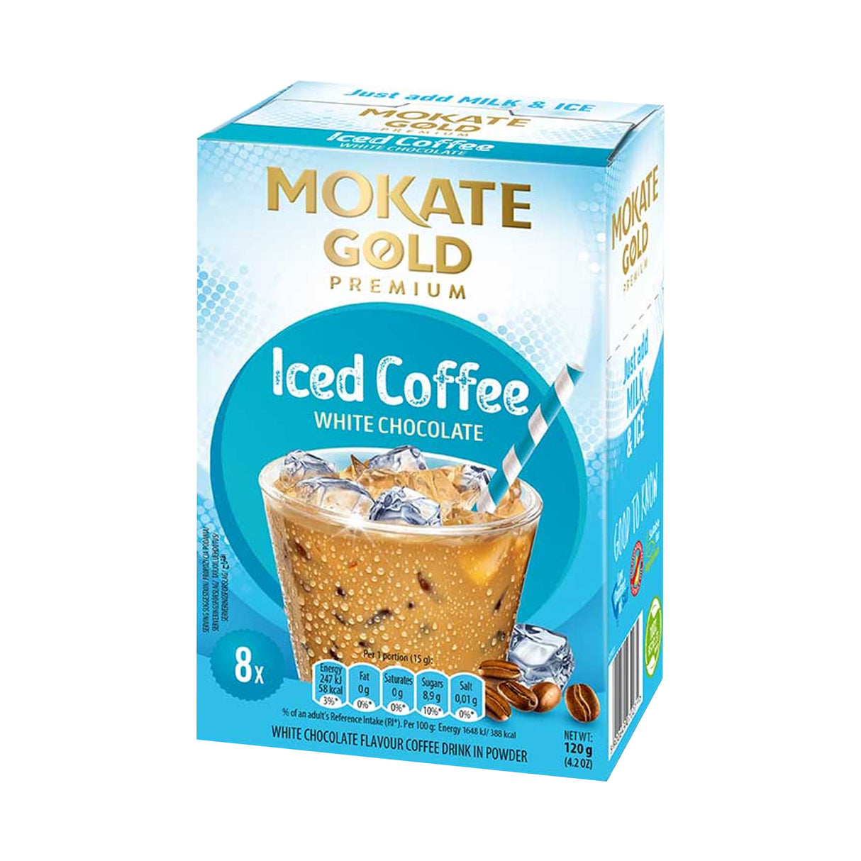 Mokate Gold White Chocolate Iced Coffee Sachets Case 12x8 – Coffee Supplies Direct