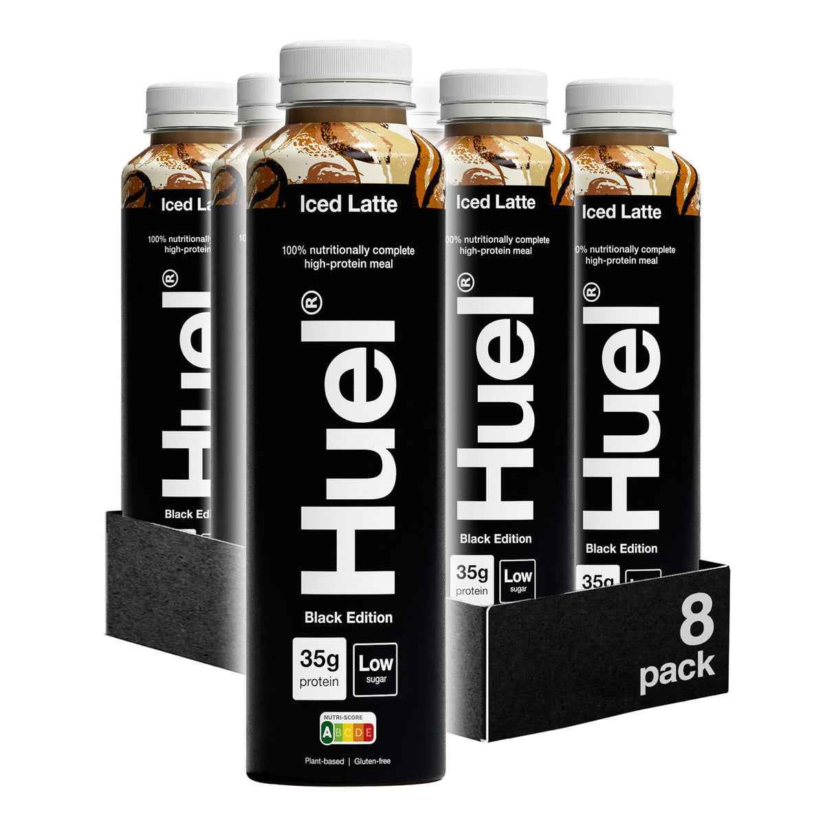 Huel Ready To Drink x8 Black Edition Iced Latte Meal Replacement Shakes ...
