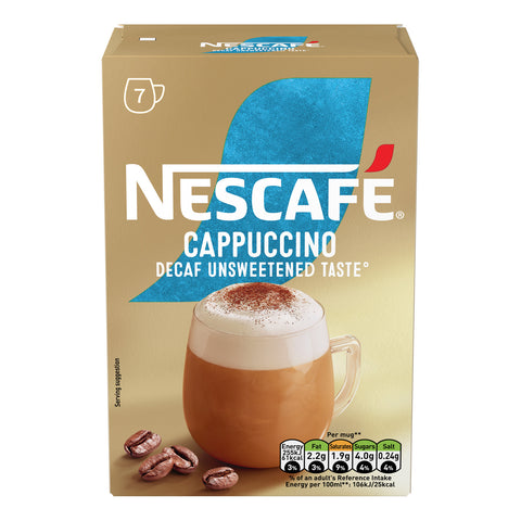 Nescafe Cappuccino Decaf Unsweetened Taste Instant Coffee Sachets 6x7 ...