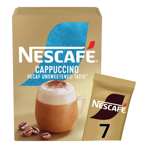 Nescafe Cappuccino Decaf Unsweetened Taste Instant Coffee Sachets 6x7 ...