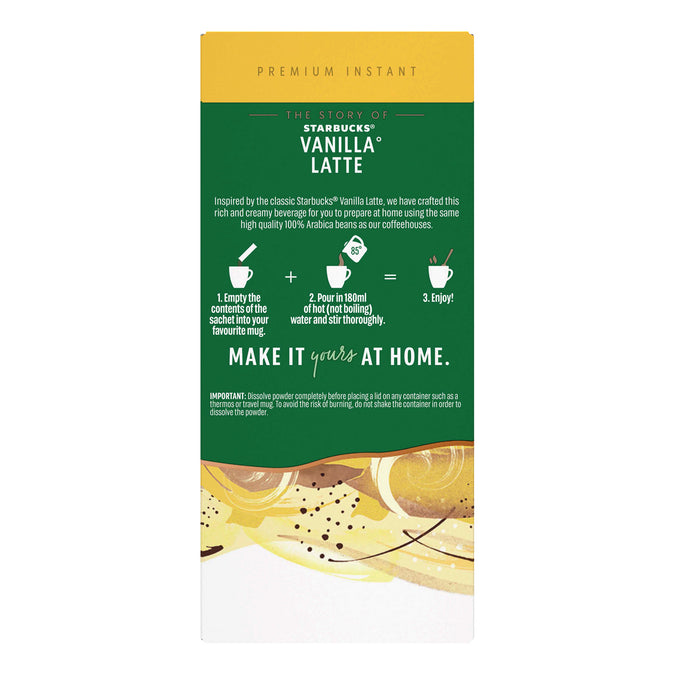 Starbucks Vanilla Latte Instant Coffee Sachets 6x5 – Coffee Supplies Direct