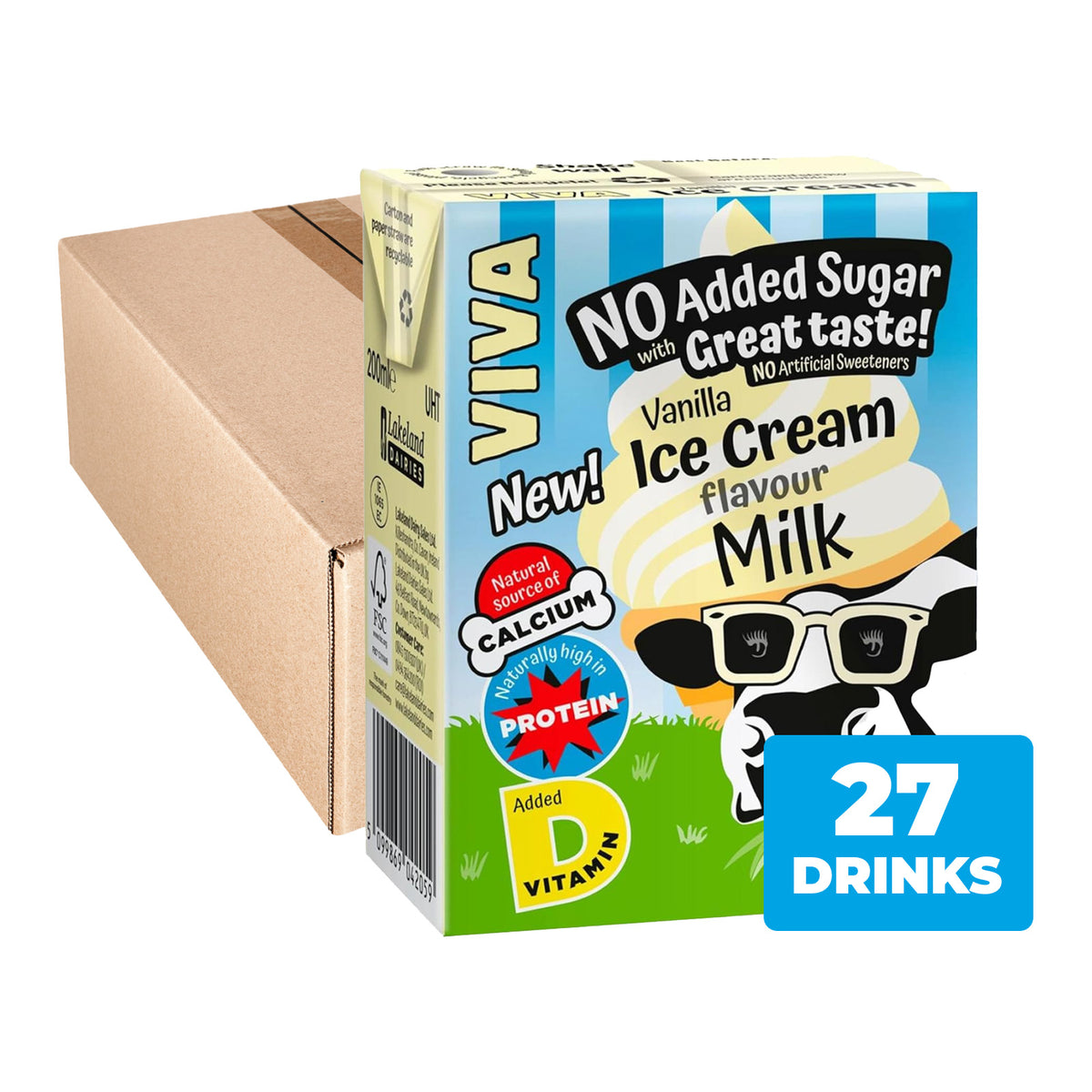 Viva Vanilla Ice Cream Flavoured Milk Cartons 27x200ml – Coffee ...