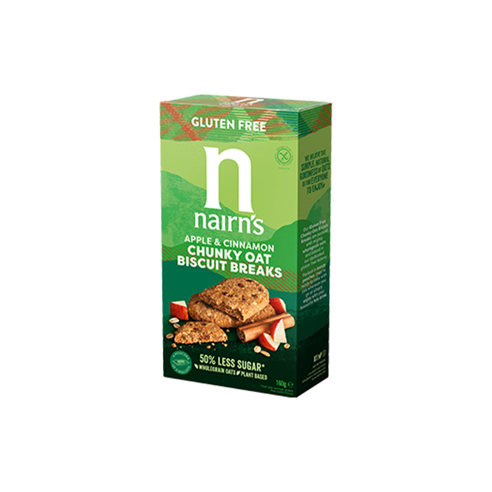 Nairn's Gluten Free Apple & Cinnamon Chunky Oat Biscuit Breaks Case of ...