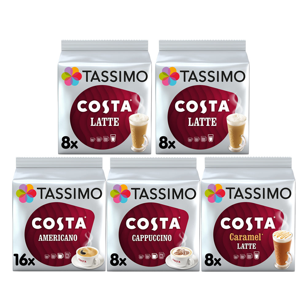 Tassimo Coffee Pods - Costa Variety Pack 48 Drinks