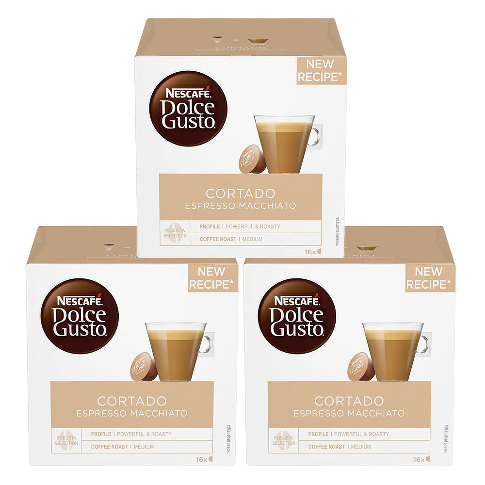 Nescafé Dolce Gusto Cortado Espresso Macchiato Coffee Pods Case 3 x 16