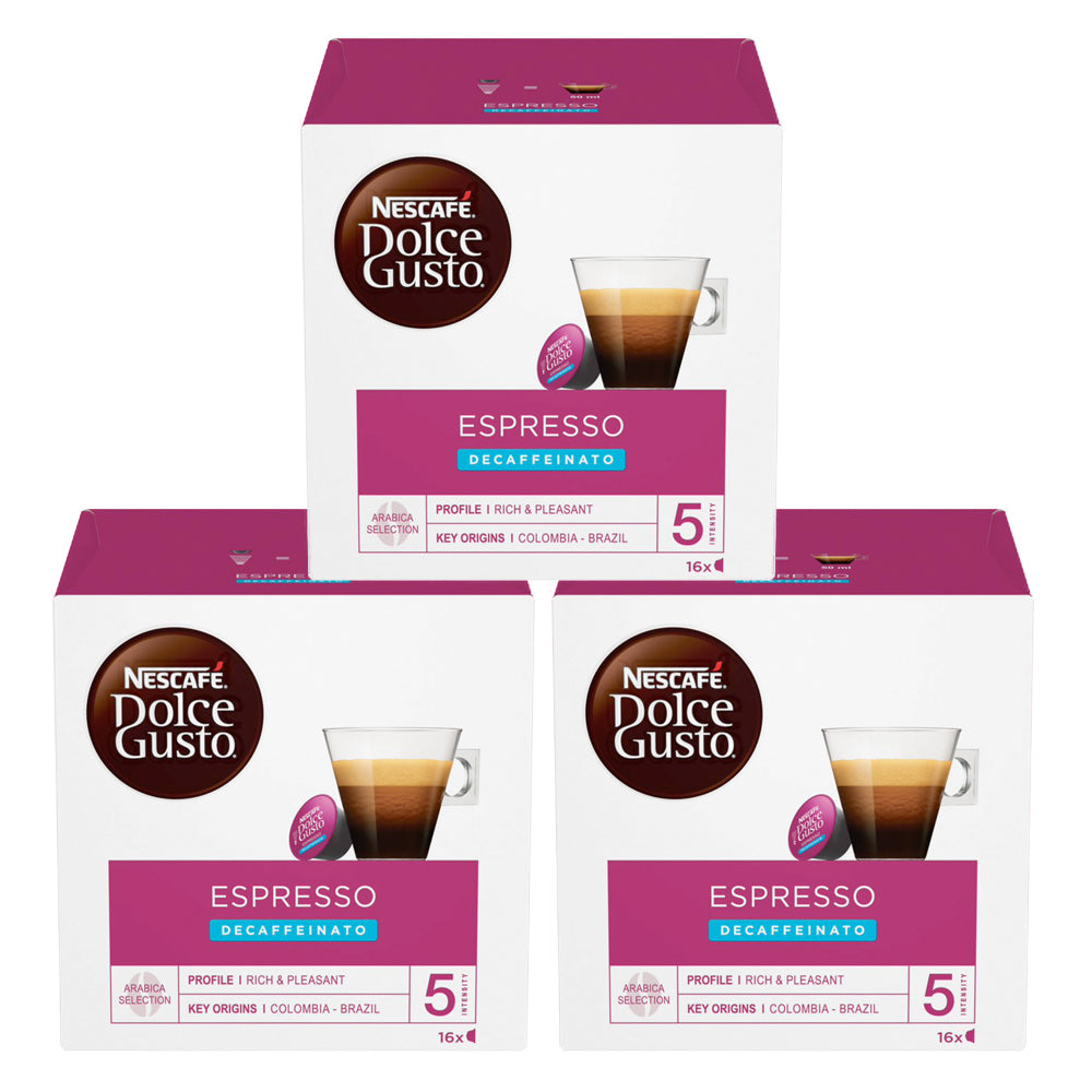Nescafe Dolce Gusto Espresso Decaf Coffee Pods 3 x 16 Drinks – Coffee ...