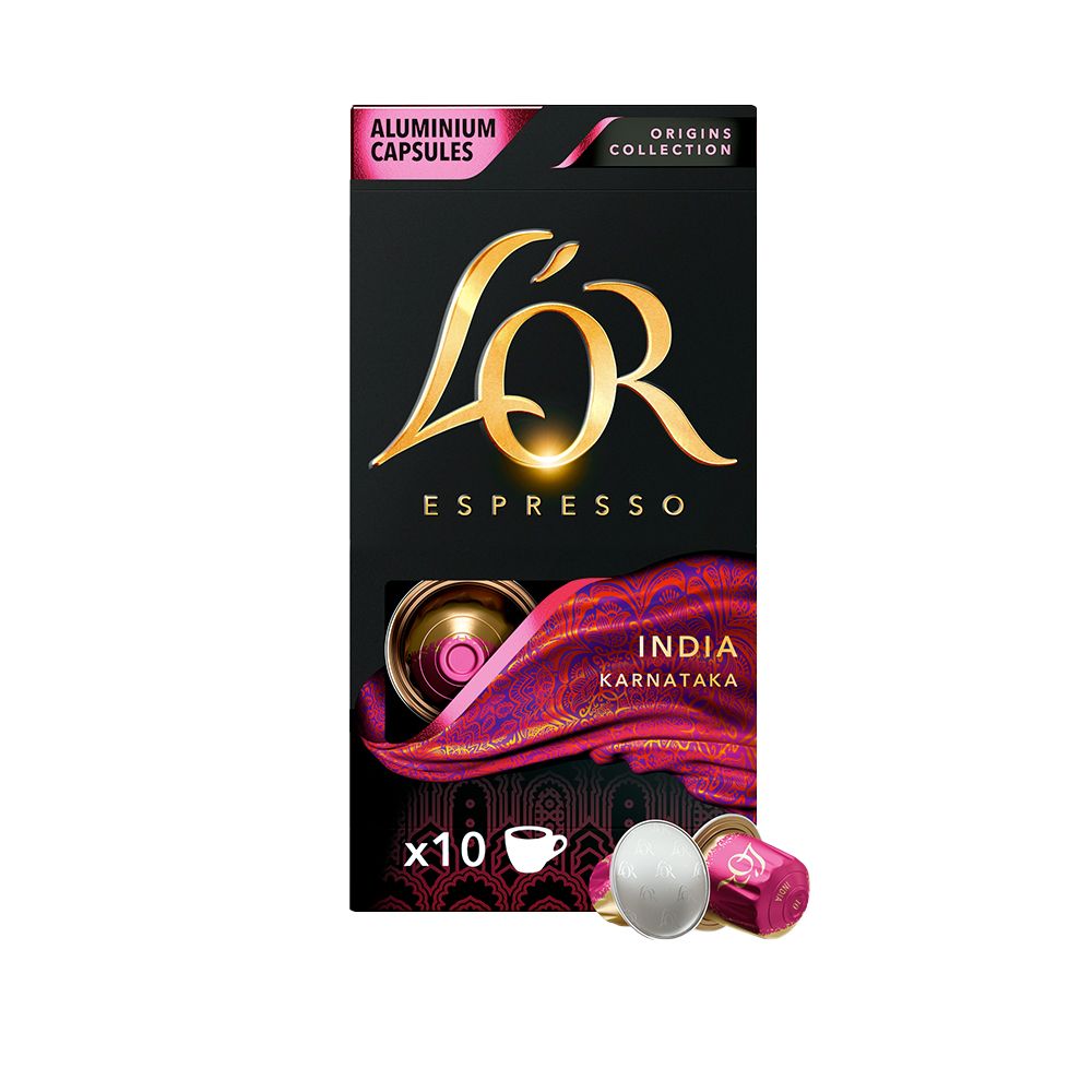 LOR Origins India Espresso Coffee Capsules 1 x 10 Nespresso Compatible ...